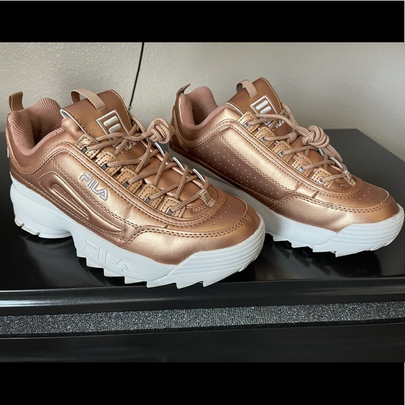Fila | Shoes | Fila Disruptor Ll Metallic Rose Gold Sneaker | Poshmark
